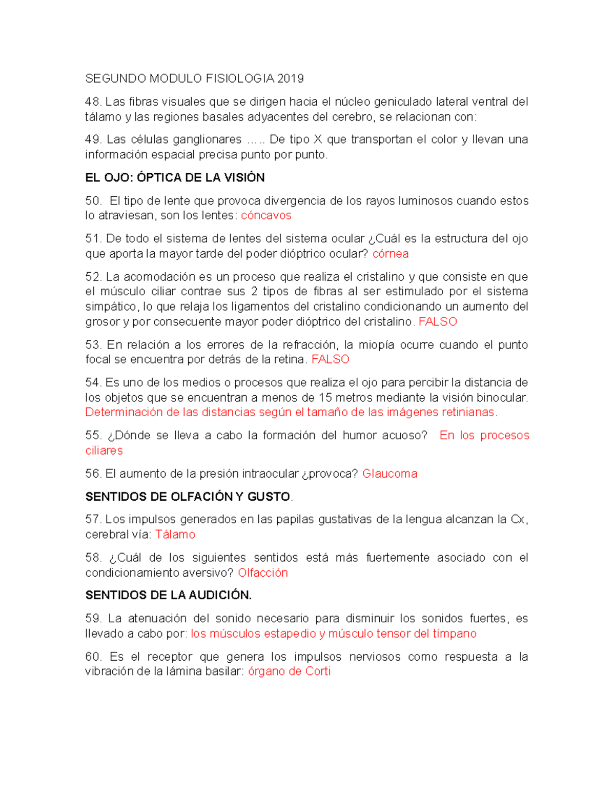 2 modulo fisio EXAMEN - SEGUNDO MODULO FISIOLOGIA 2019 Las fibras ...