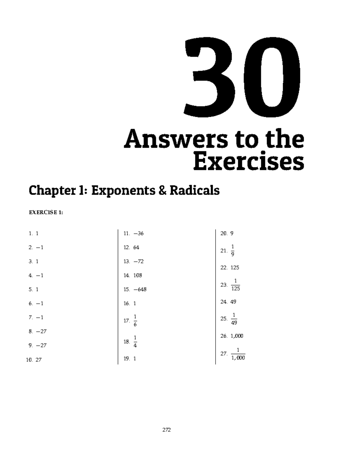 Sat math exponents chapter answers - Answers to the Exercises Chapter 1 ...