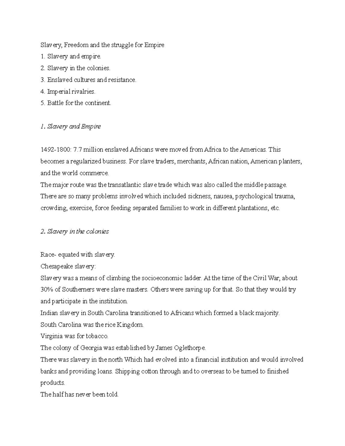 Slavery, Freedom, and the struggle for Empire - Slavery, Freedom and ...