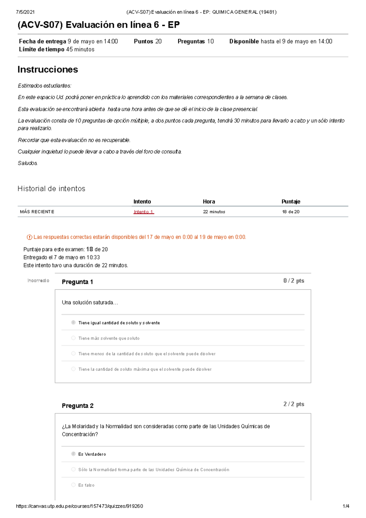 (ACV-S07) Evaluación en línea 6 - EP Quimica General - (ACV-S07) Evaluación en línea 6 - EP ...