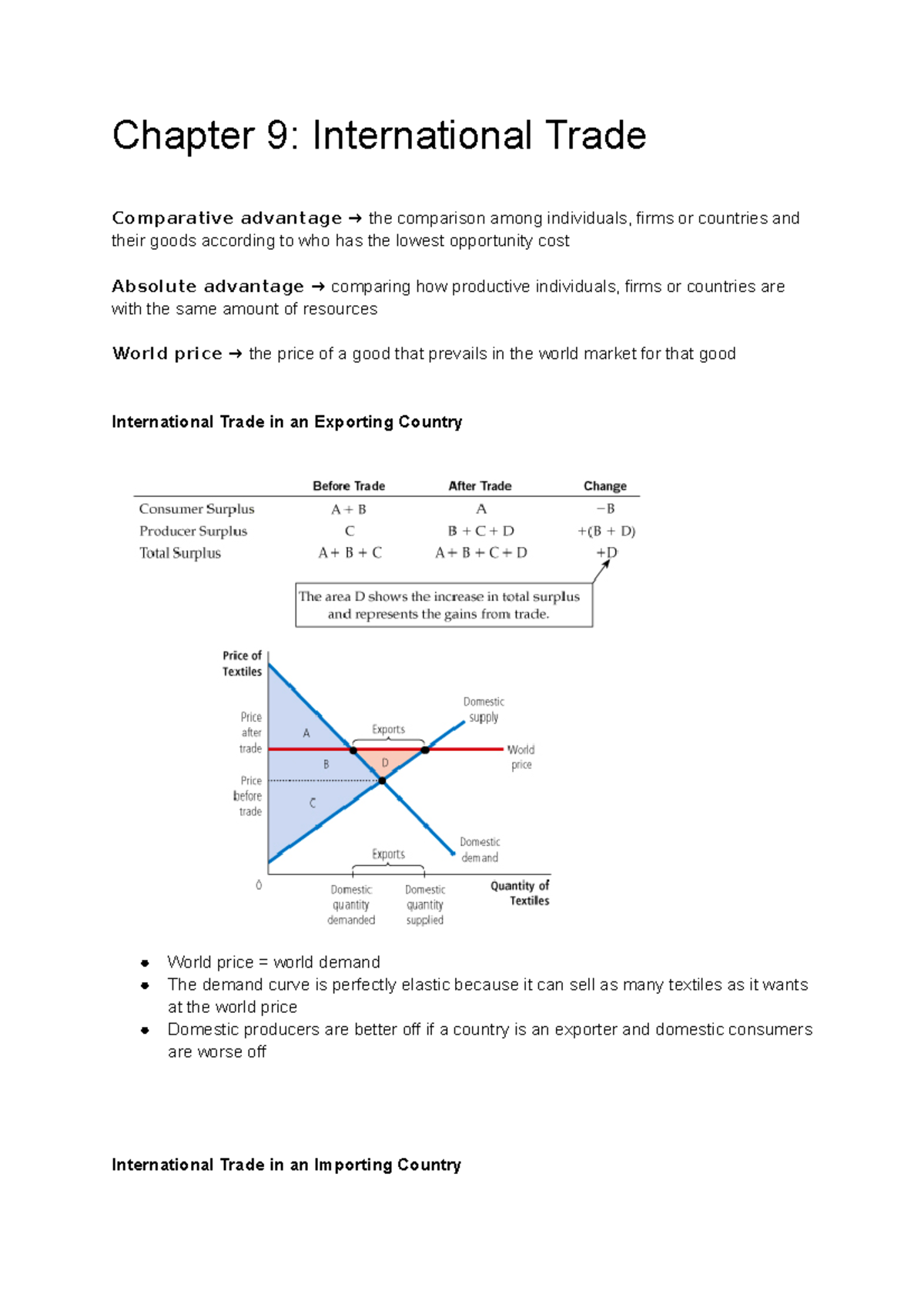 EC 120 - International Trade - Chapter 9: International Trade ...