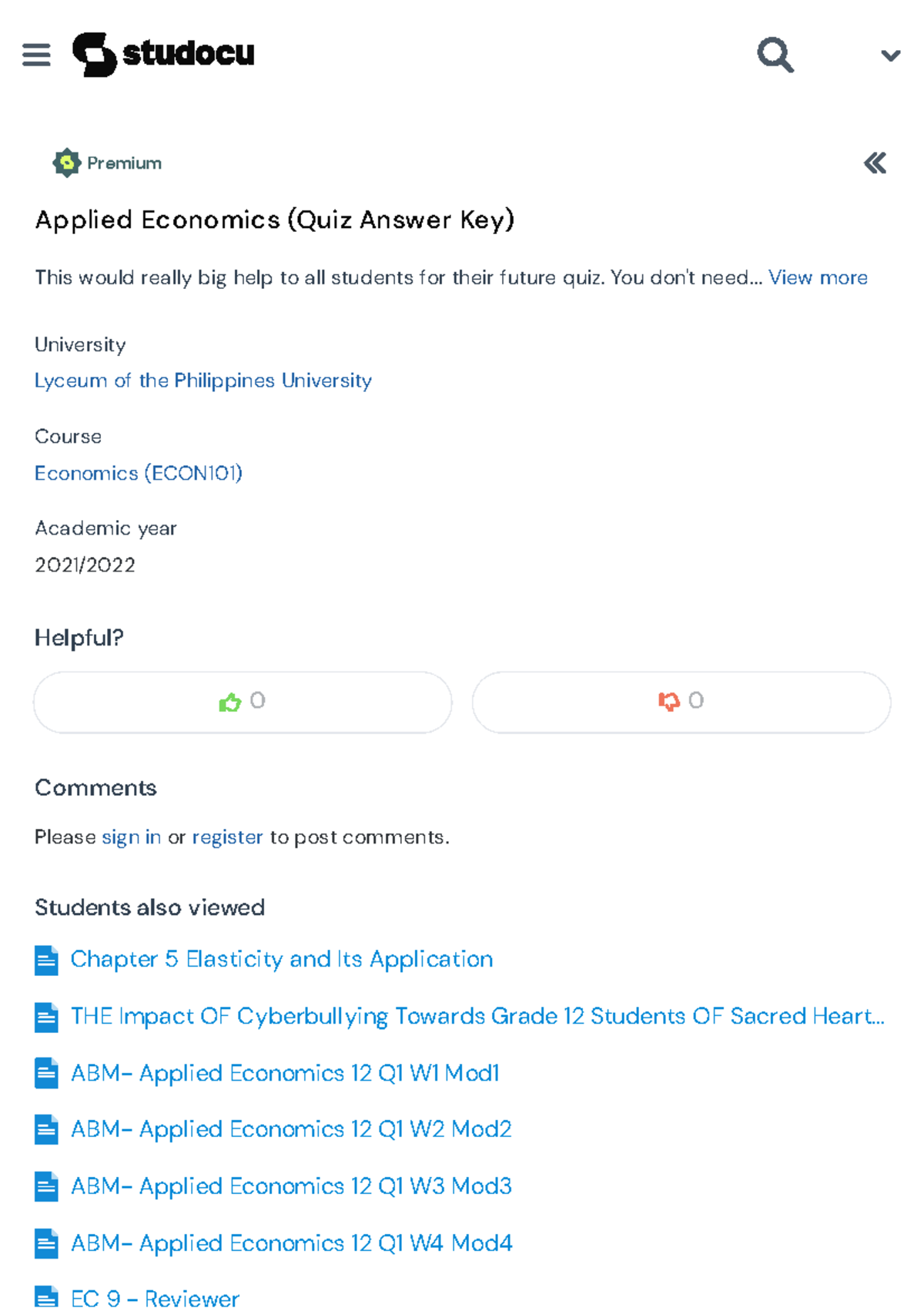 Dlstudocu.com applied-economics-quiz-answer-key - Applied Economics ...