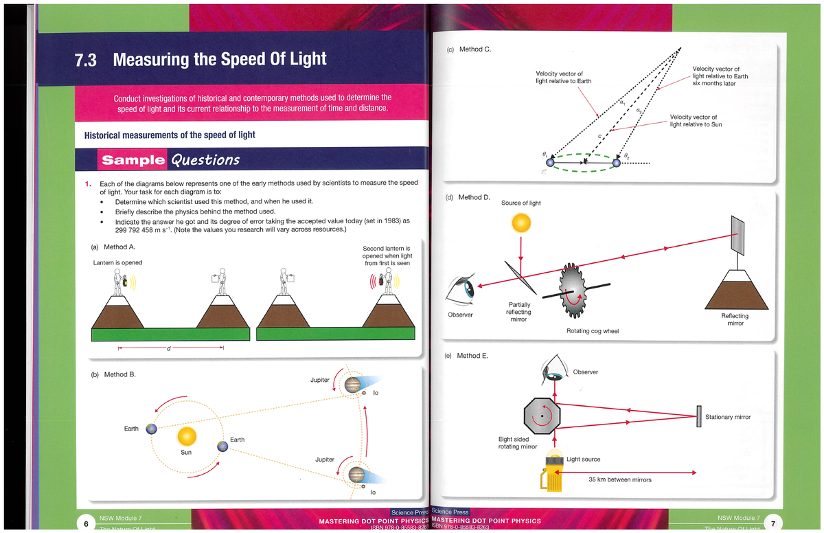 7.3 Measuring the Speed of Light - Studocu