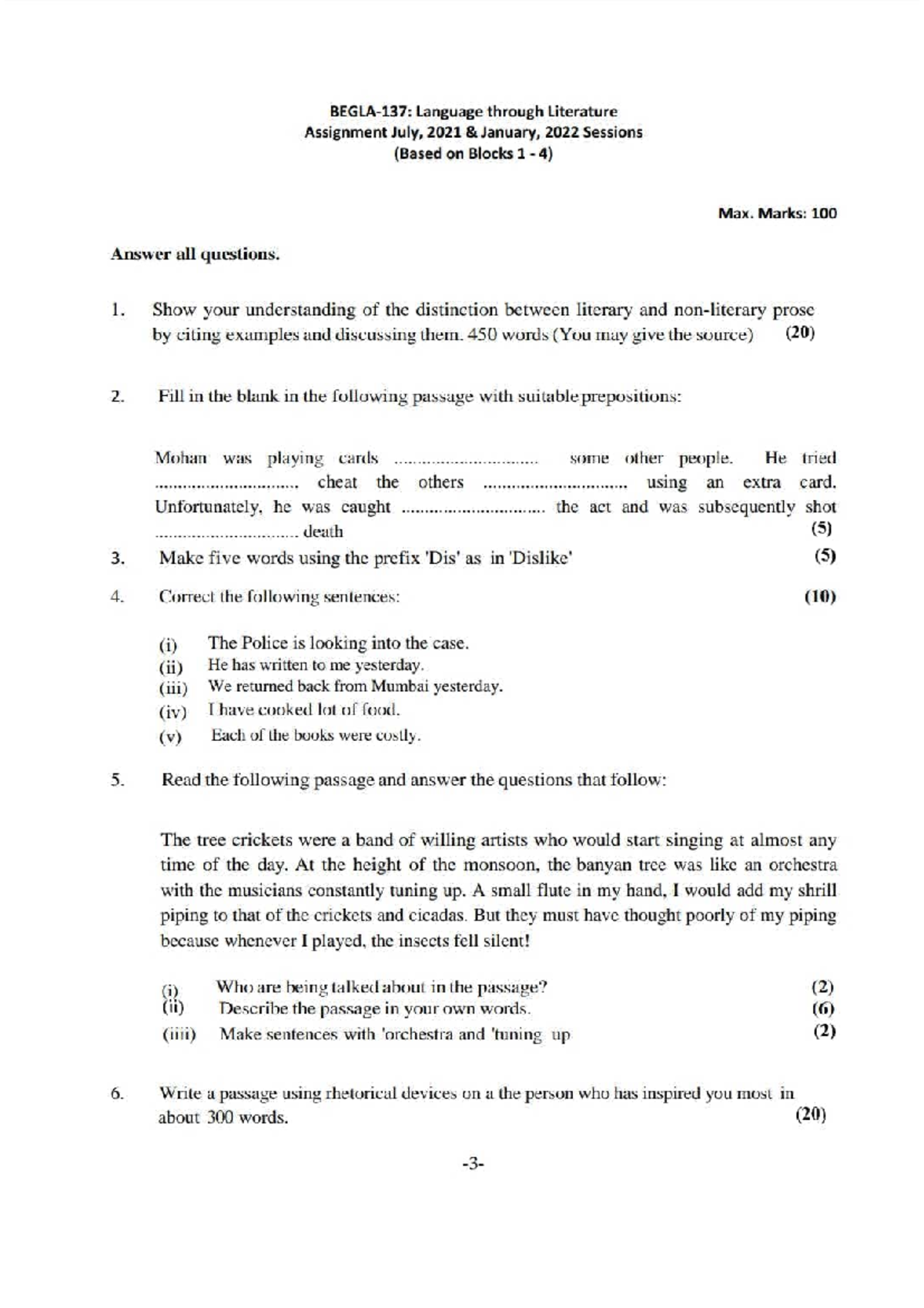 BEGLA 137 EM 2021-22 98704 - Language through Literature - Studocu