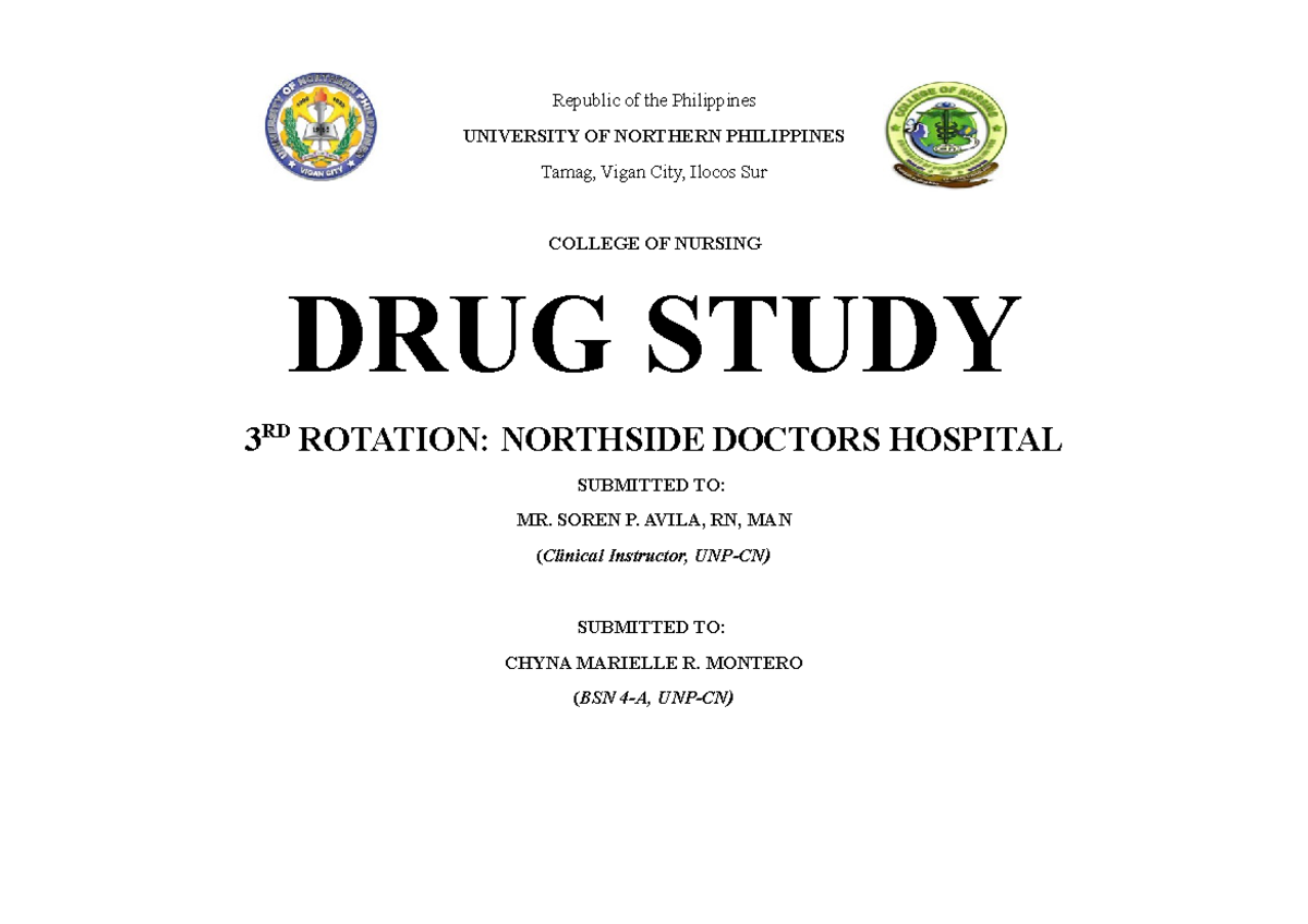 Montero DRUG- Study - Republic of the Philippines UNIVERSITY OF ...