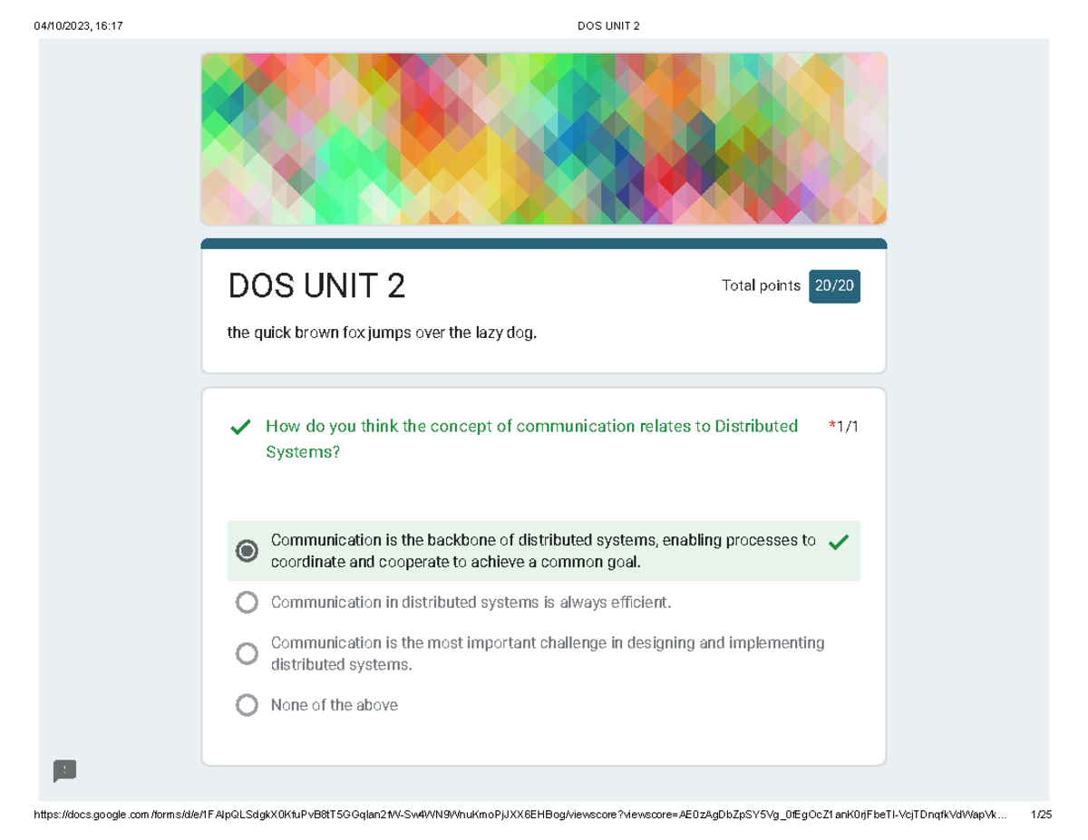 DOS UNIT 2 - DOS UNIT 2 - 1/ Communication is the backbone of ...