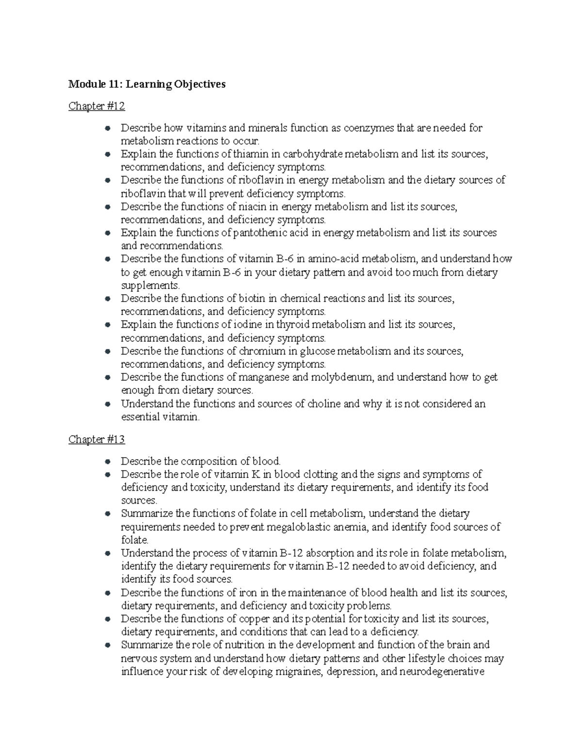 Module 11 Learning Objectives - Module 11: Learning Objectives Chapter ...