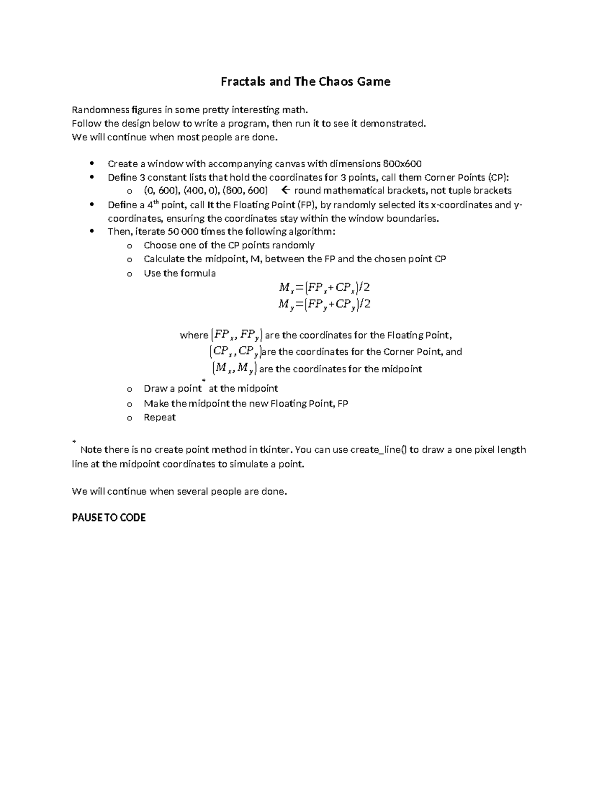 04 02 Chaos Game I - game on 4.02 - Fractals and The Chaos Game Randomness figures in some ...
