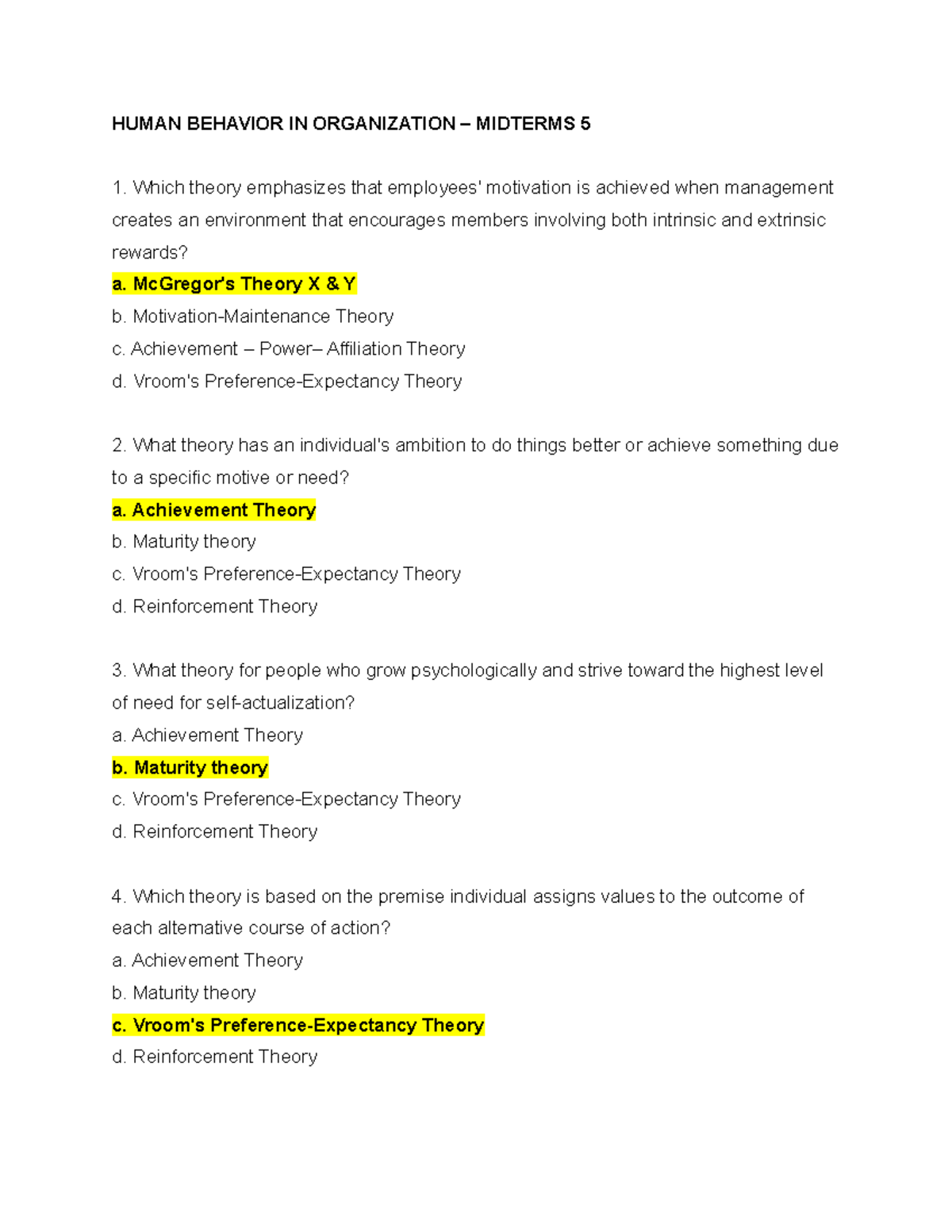 Human Behavior IN Organization – Midterms Part 5 - HUMAN BEHAVIOR IN ...