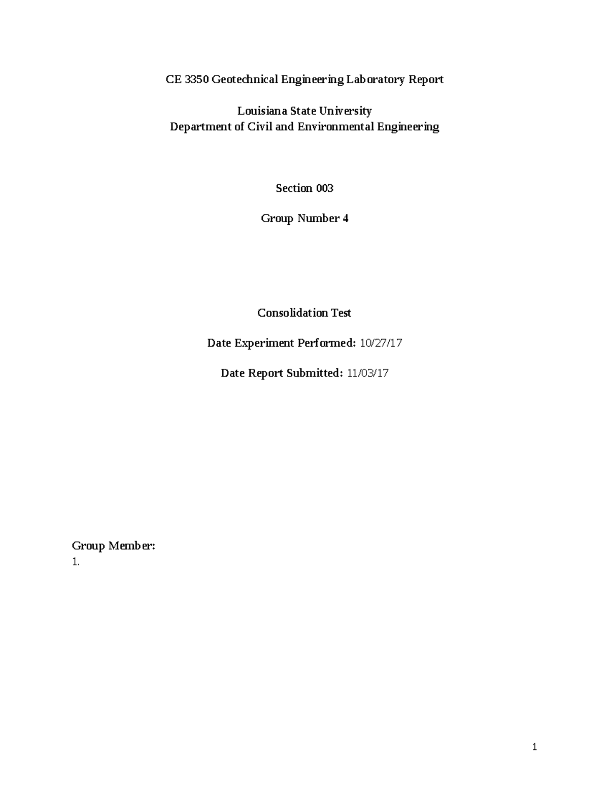 LAB Consolidation Test - civil engineering - UiTM Shah Alam - Studocu