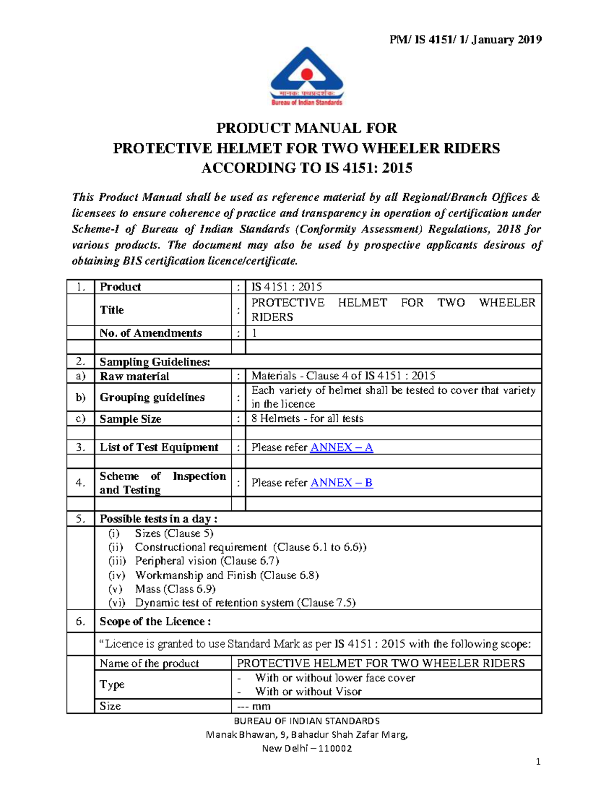 IS 4151 Product Manual - BUREAU OF INDIAN STANDARDS Manak Bhawan, 9 ...