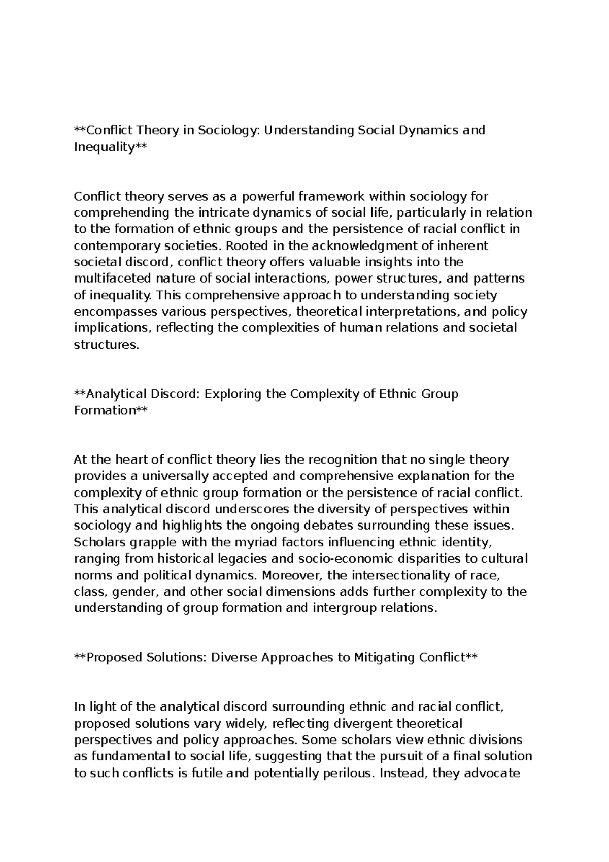 Conflict Theory - Notes - Conflict Theory in Sociology: Understanding ...
