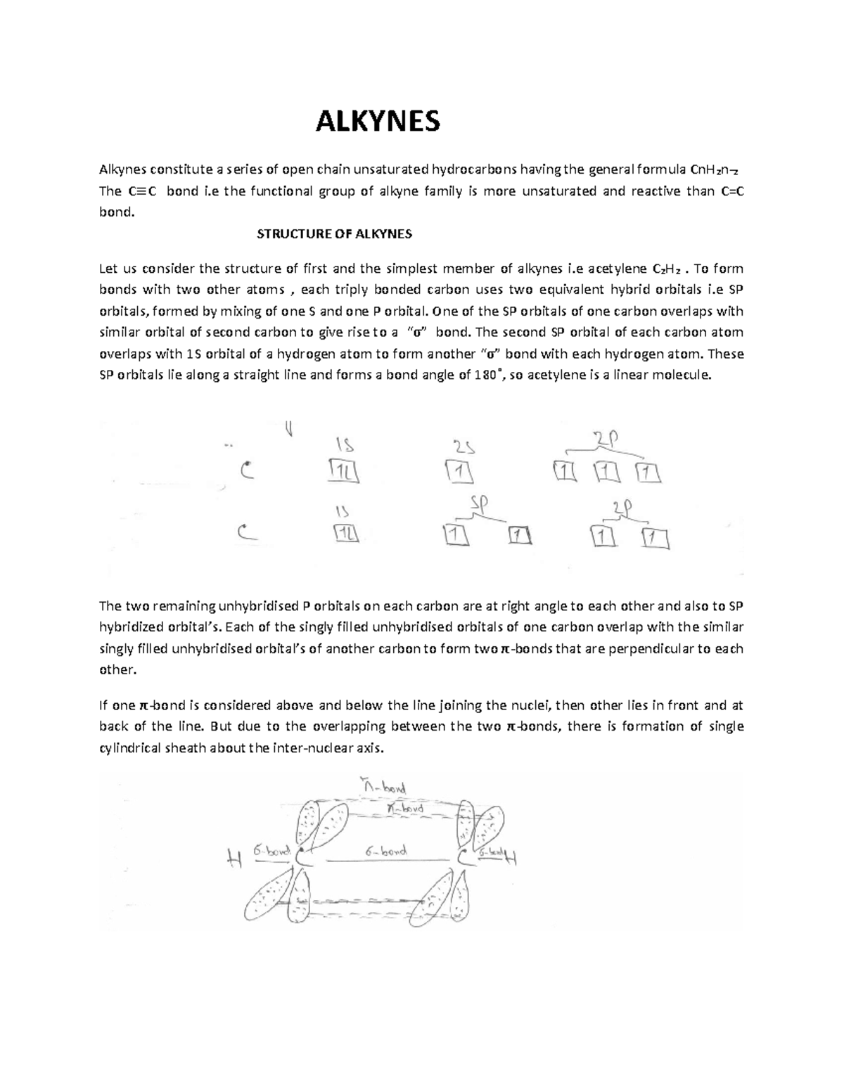 Alkynes in chemistry - ALKYNES Alkynes constitute a series of open ...