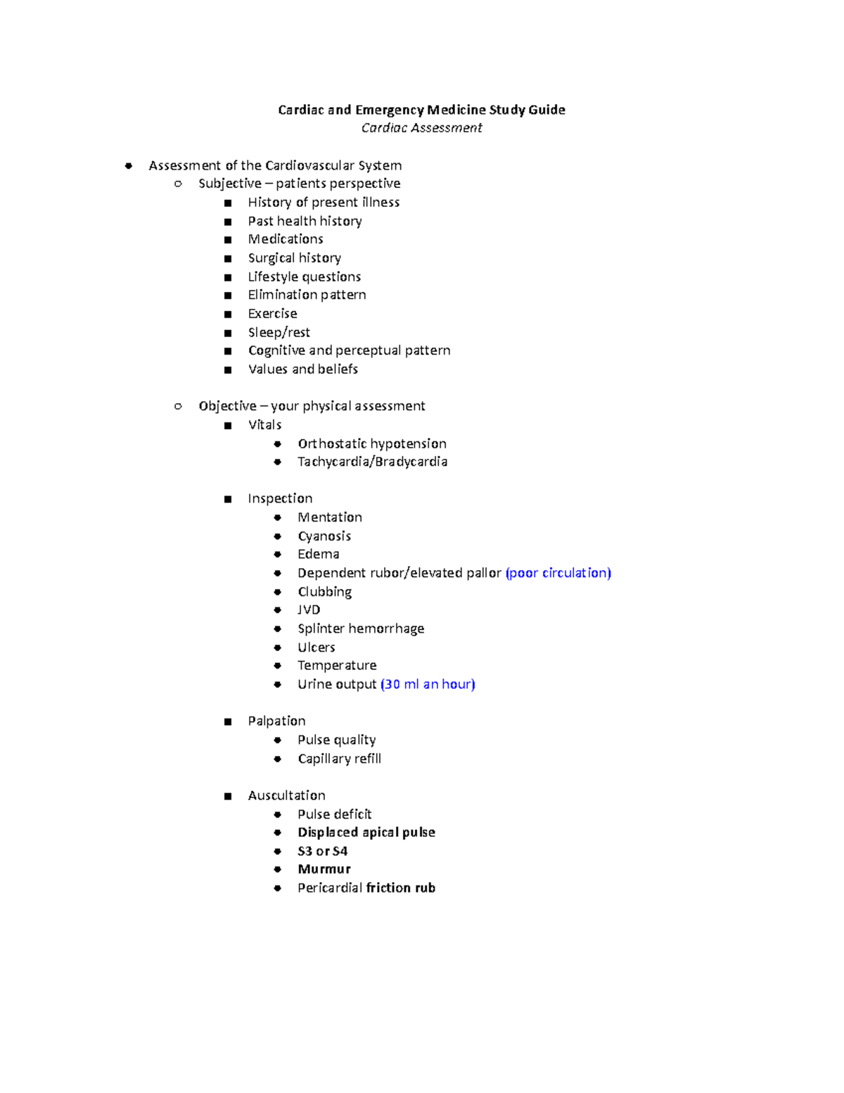 Cardiac emergency med studyguide - Cardiac and Emergency Medicine Study ...