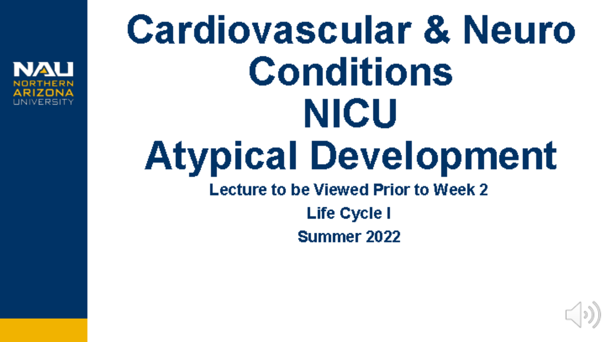 Cardio Neuro and Atypical Development - Cardiovascular & Neuro ...