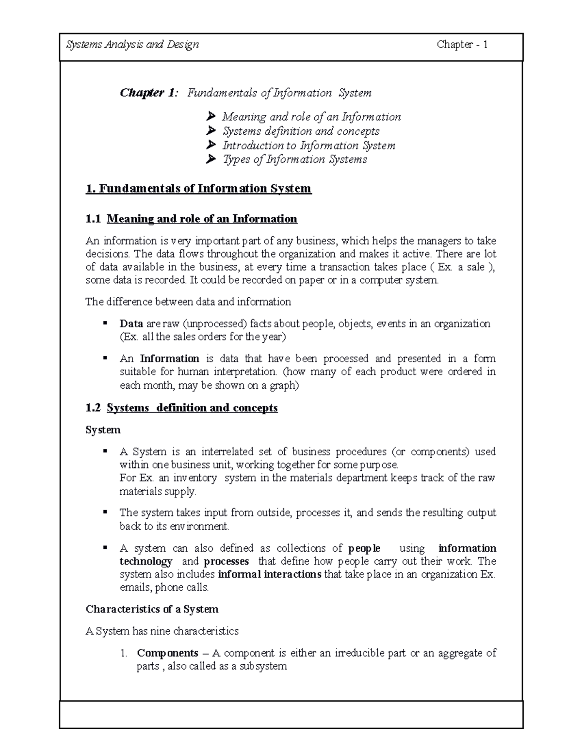 Sad-chap-1 - sad - Chapter 1: Fundamentals of Information System ...