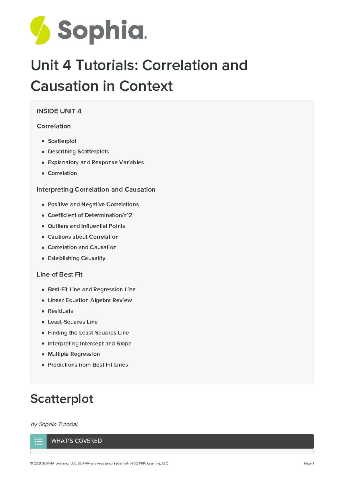 Unit 4 tutorials correlation and causation in context - Unit 4 ...