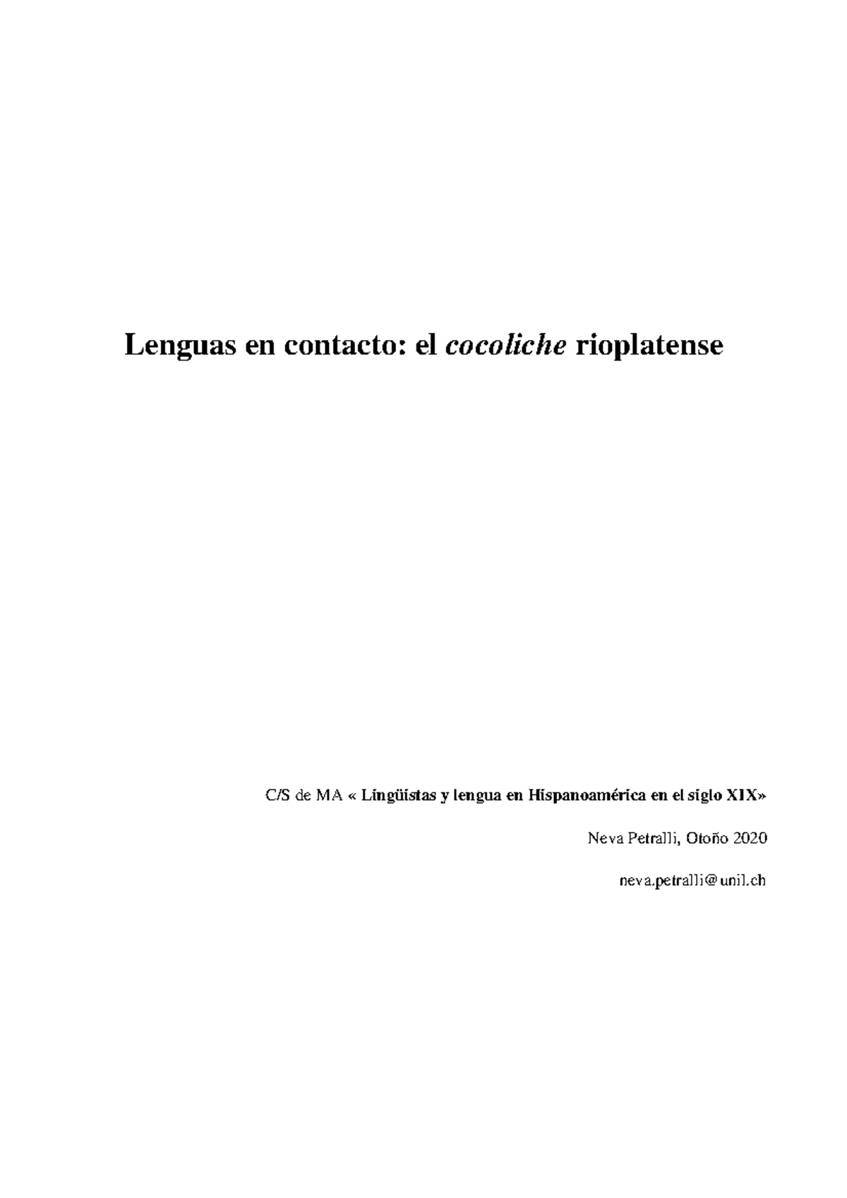 El cocoliche rioplatense - Lenguas en contacto: el cocoliche ...