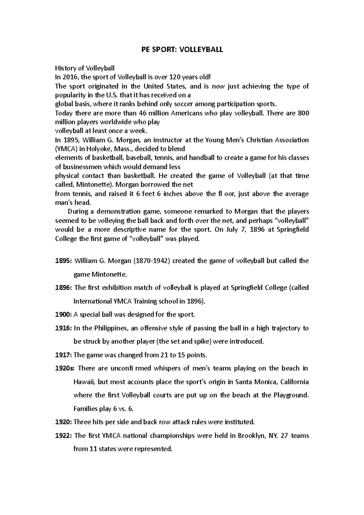 Volleyball - that it has received on a global basis, where it ranks ...