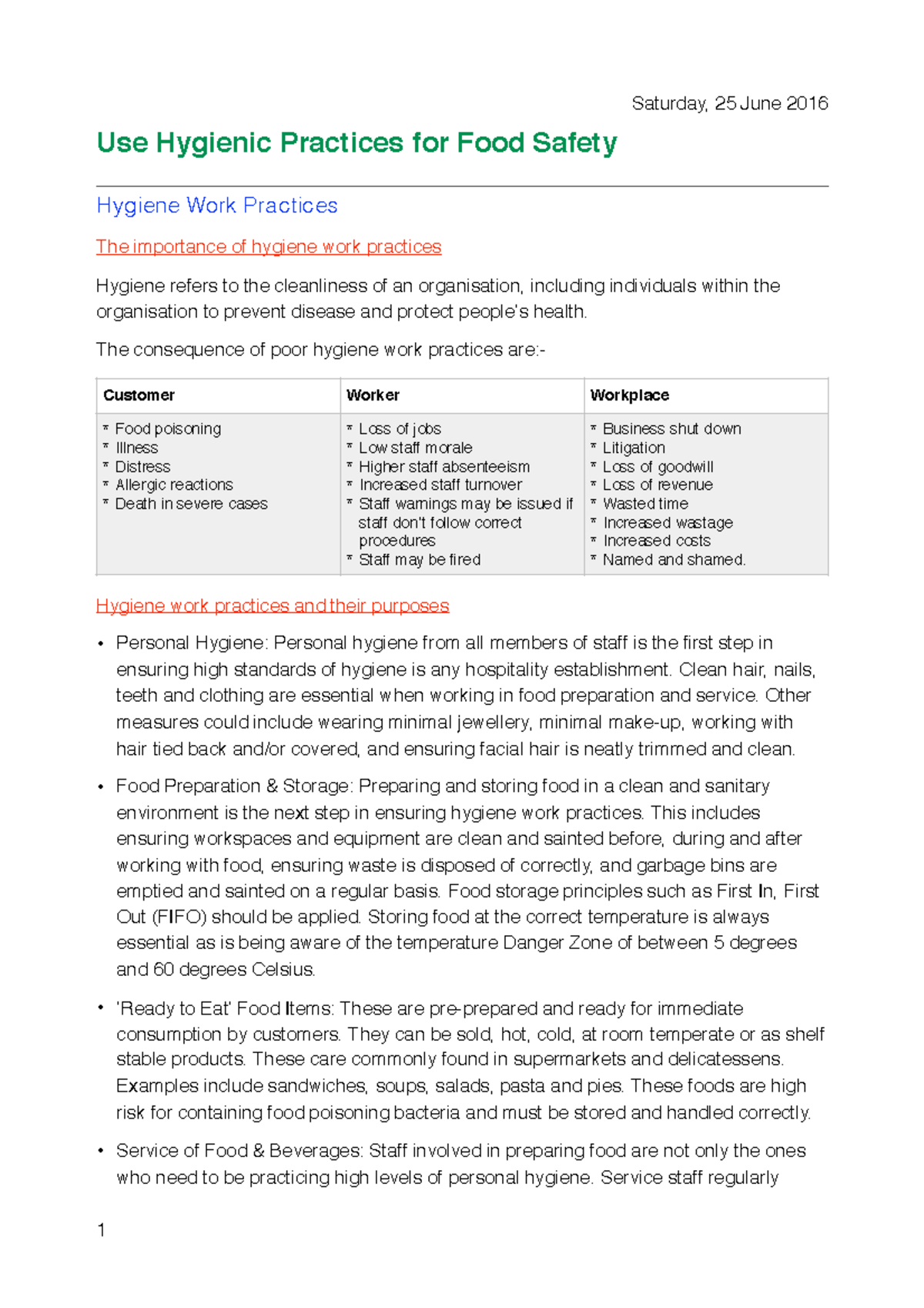 Use Hygienic Practices for Food Safety by andrewgrico - Use Hygienic ...