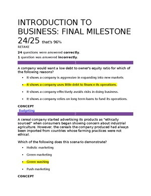 Introduction TO Business - INTRODUCTION TO BUSINESS: UNIT 2; MILESTONE ...
