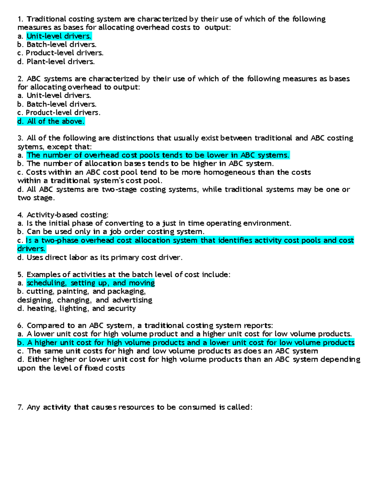 Cost Accounting Answer Key 1 Costing System Are Characterized By cost-accounting-answer-key-1-costing-system-are-characterized-by