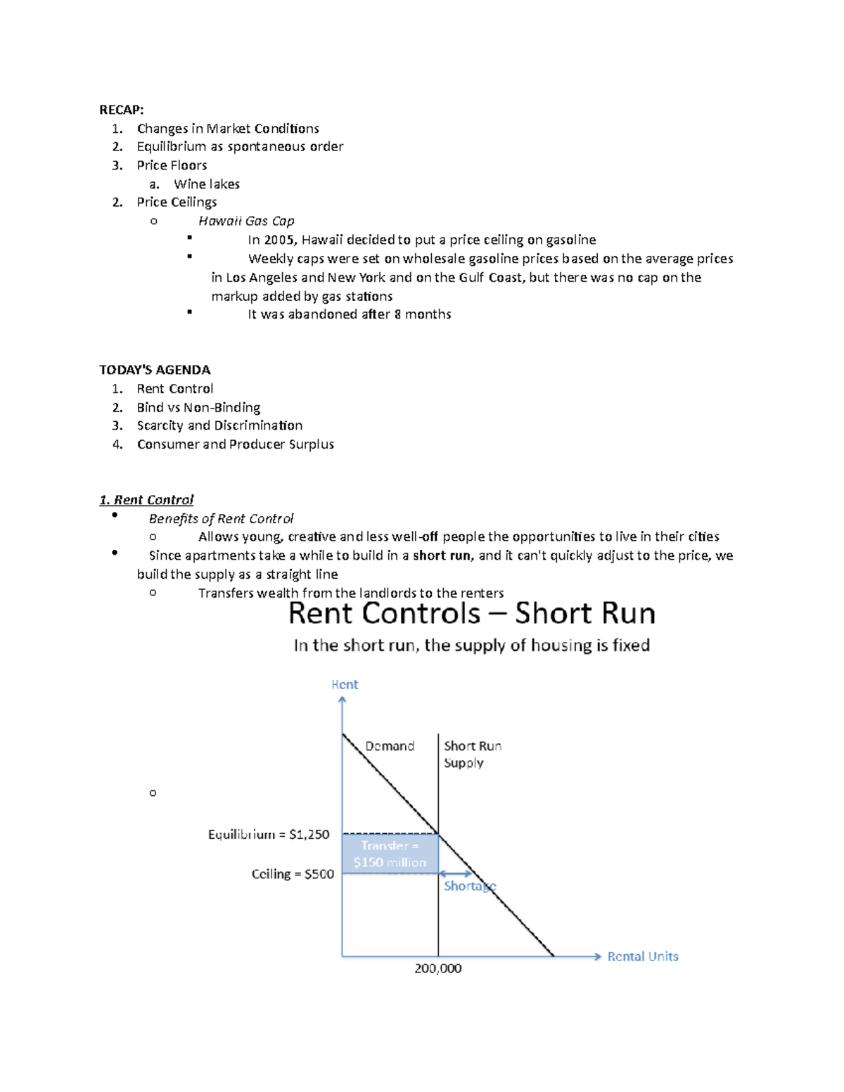 RentControl,Bind/NonBinding,Scarcity,SurplusesBothSides - RECAP: 1 ...