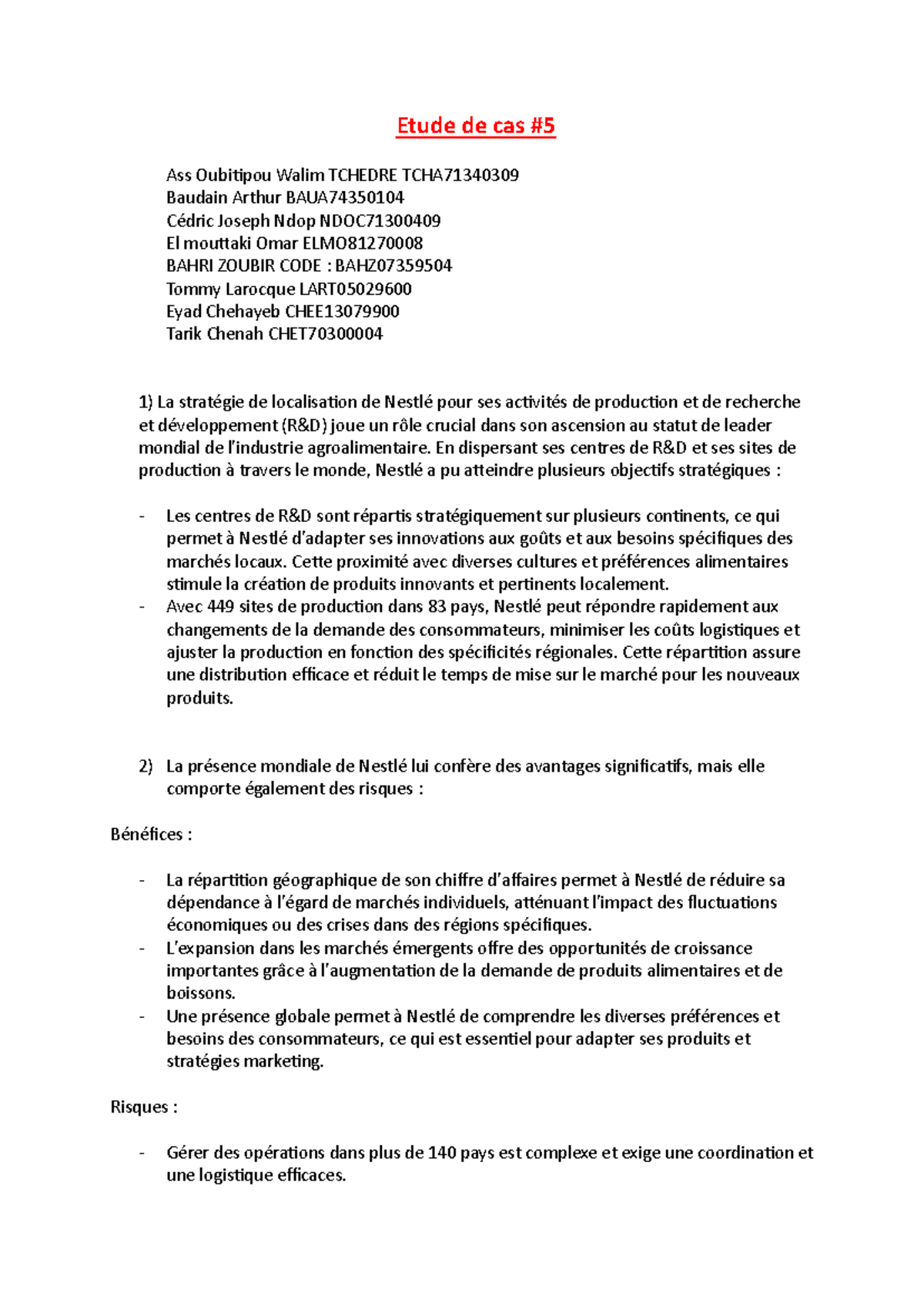 Etude-de-cas-5 gestion internationale - Etude de cas # 5 Ass Oubi(pou ...