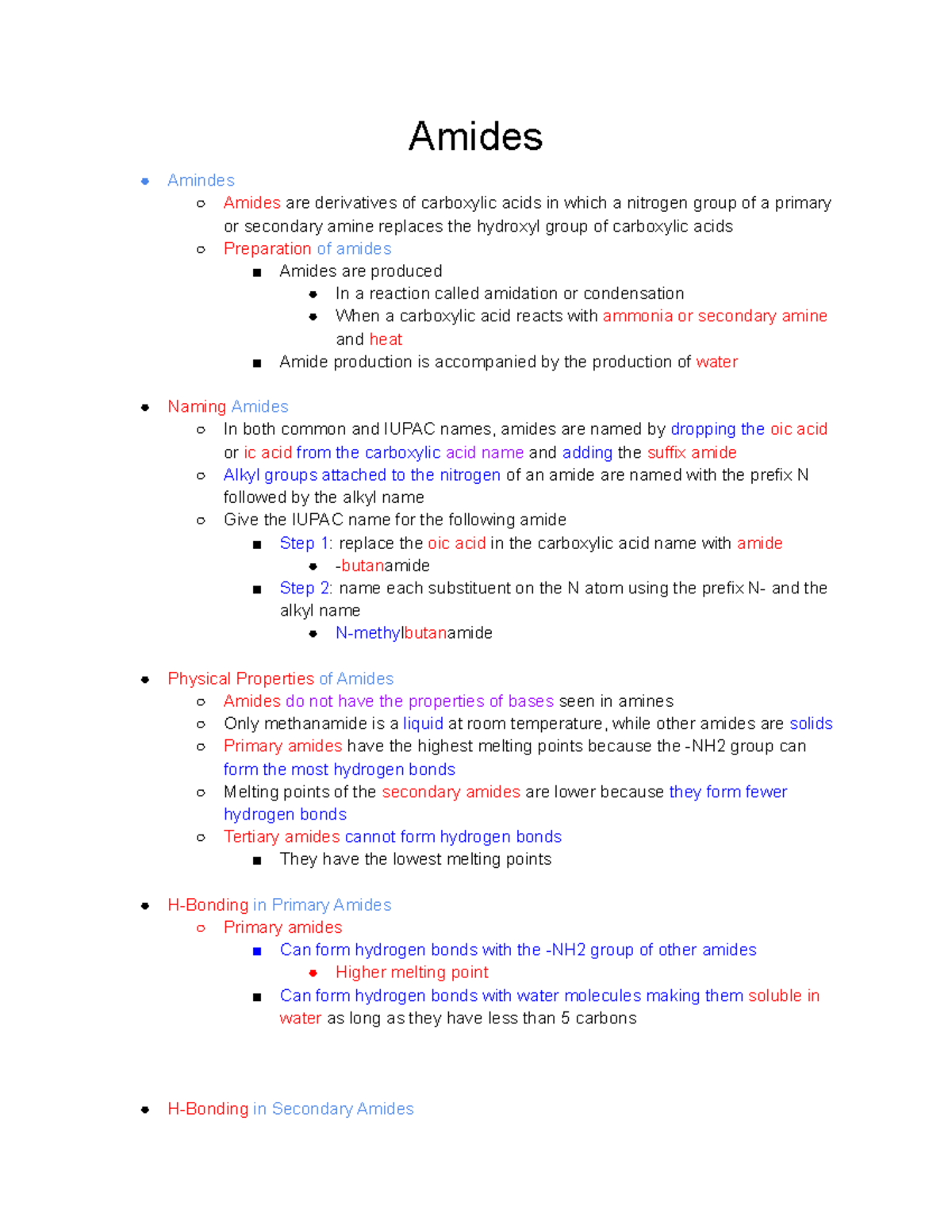 Amides - Studocu