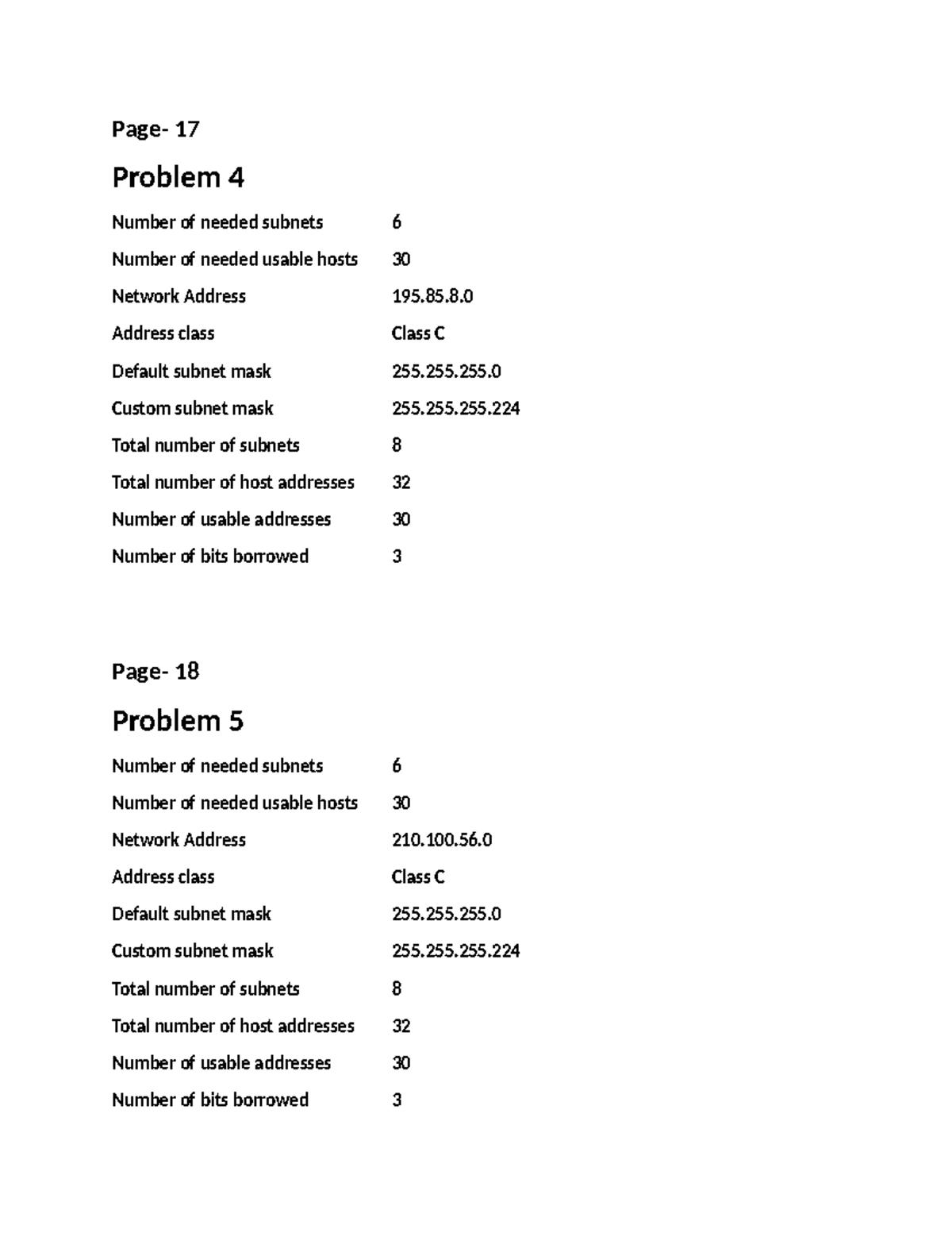 Cnet 201 Class Assingment Network Address 19585 Address Class Class C Default Subnet Mask