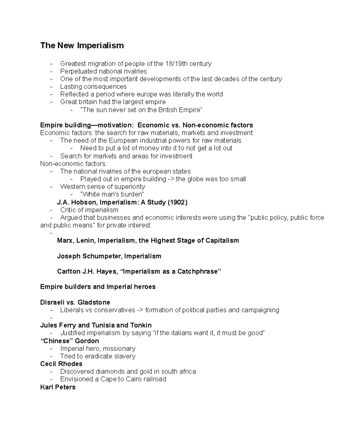 Civ Notes #17 - Professor Alan Grub - The New Imperialism Greatest ...