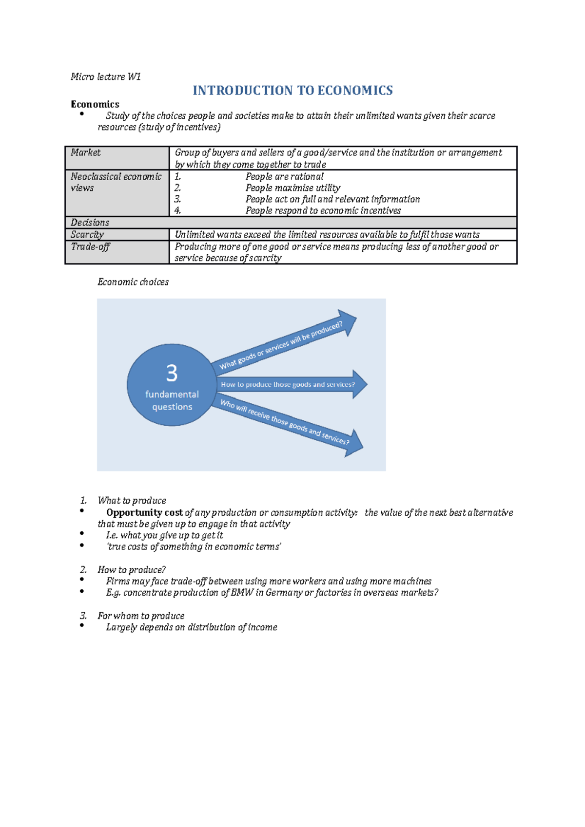 Lecture notes, lectures 1-12 - Micro lecture W INTRODUCTION TO ...