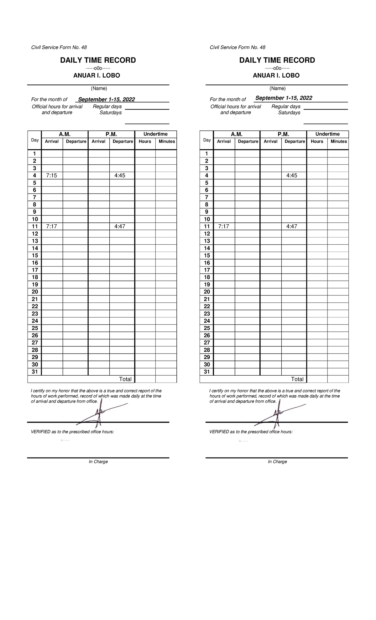 DTR Sept. 1-15, 2022 - September 1-15, 2022 September 1-15, 2022 Civil ...