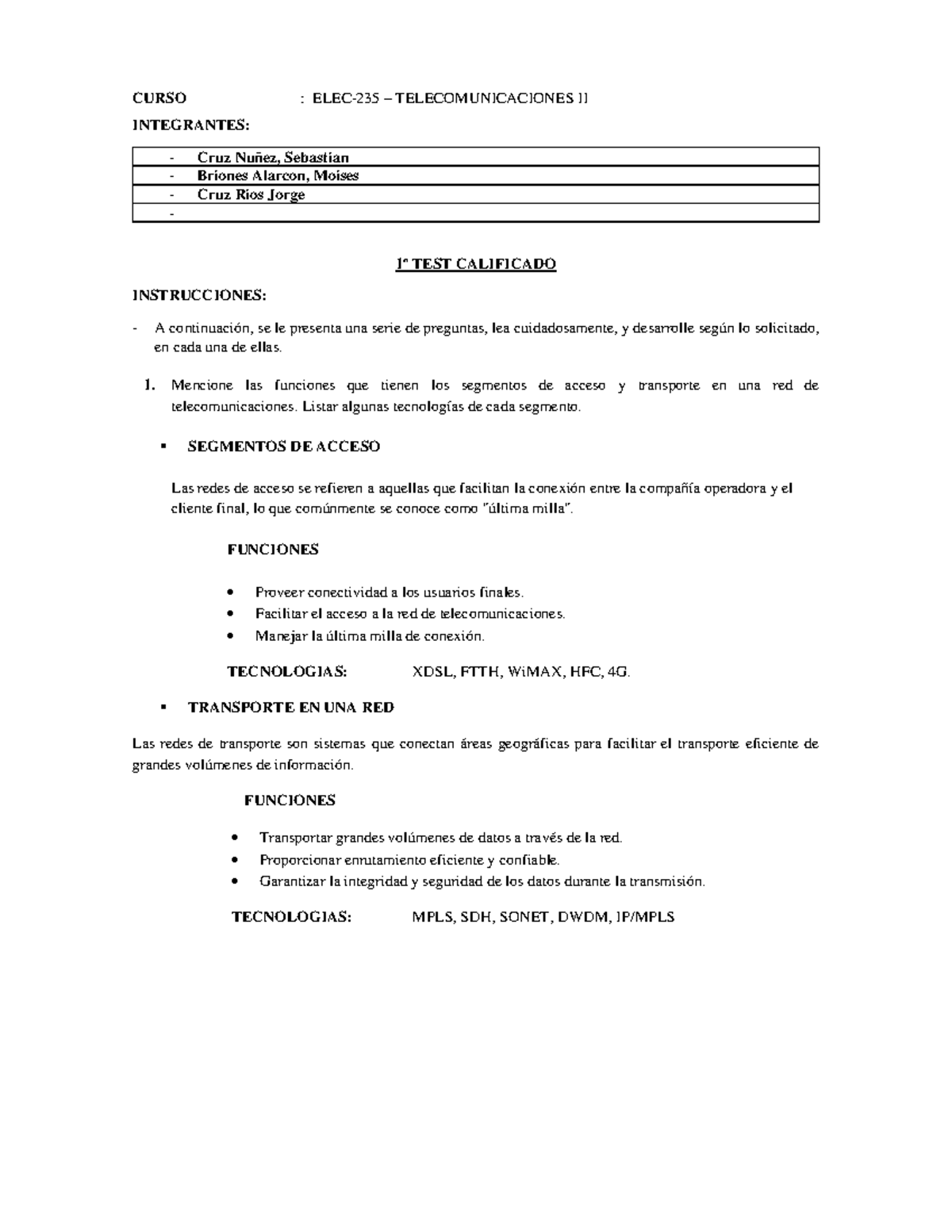 Annotated-1%C2%BA%20Test-1 - CURSO : ELEC- 235 – TELECOMUNICACIONES II ...