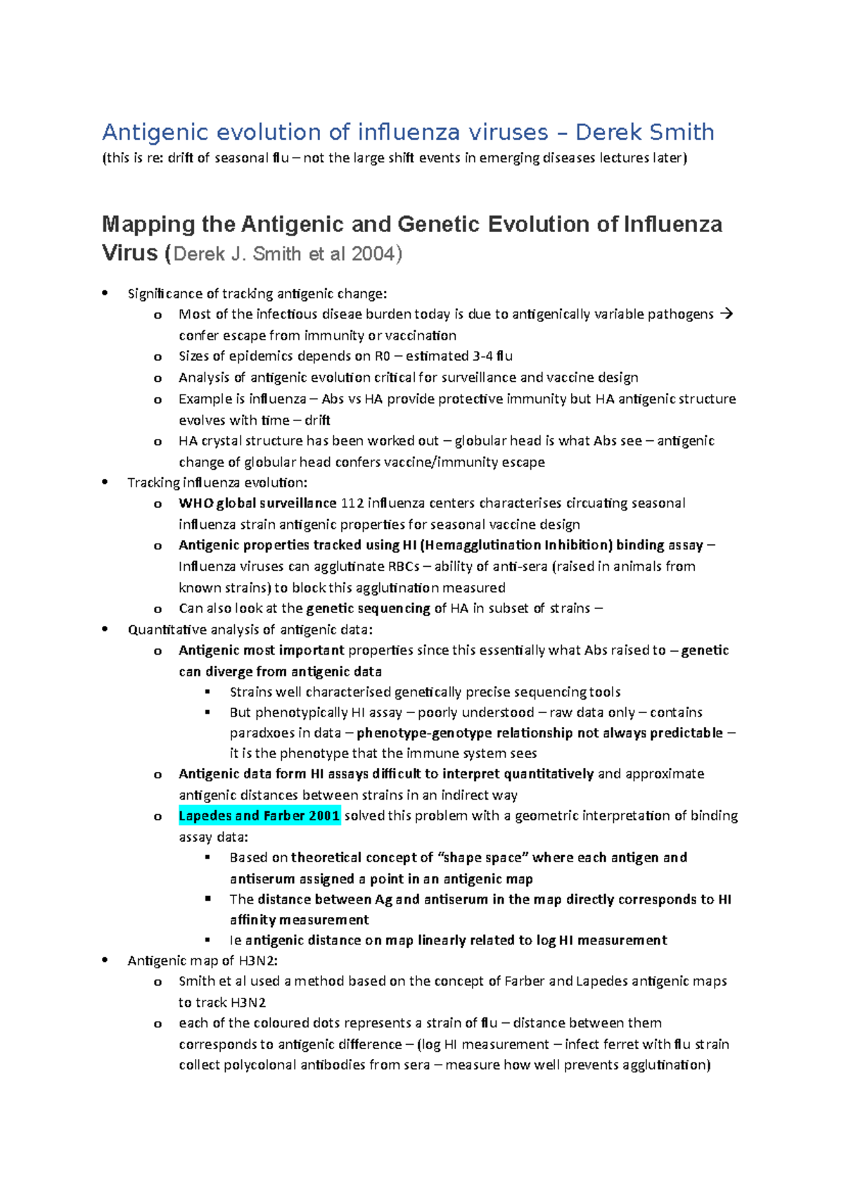 Influenza antigenic evolution - Antigenic evolution of influenza ...