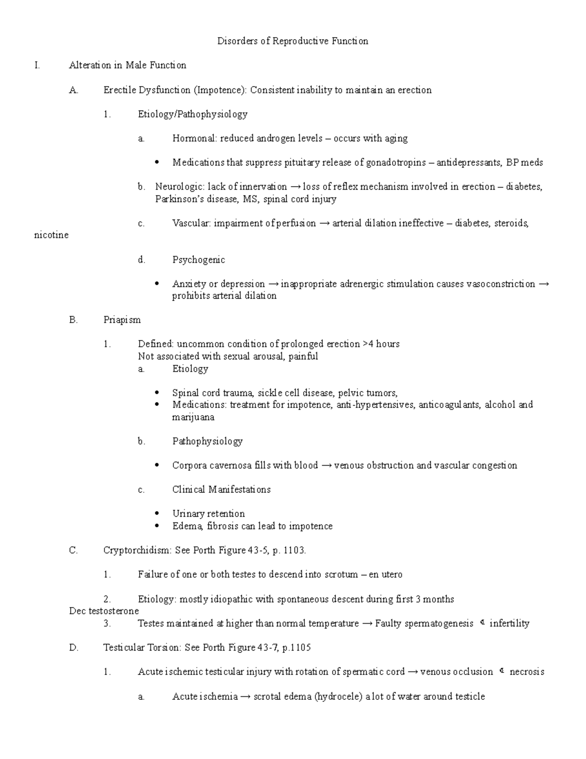 Reproductive - Class: Introduction to Pathophysiology Course Code: NURS ...