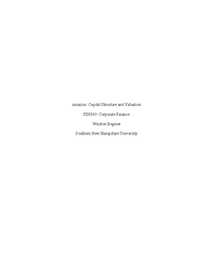 FIN 330 - Grade: A - FIN 330 Final Project I Milestone One Christopher ...