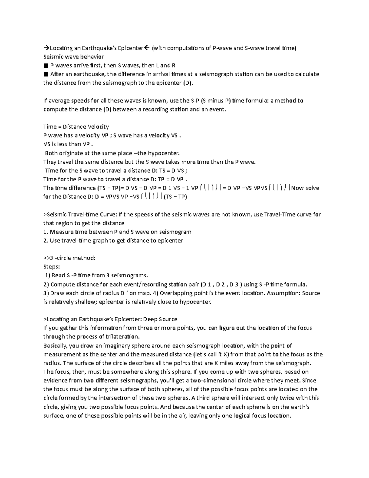 Locating an Earthquake Epicenter - Locating an Earthquake’s Epicenter ...