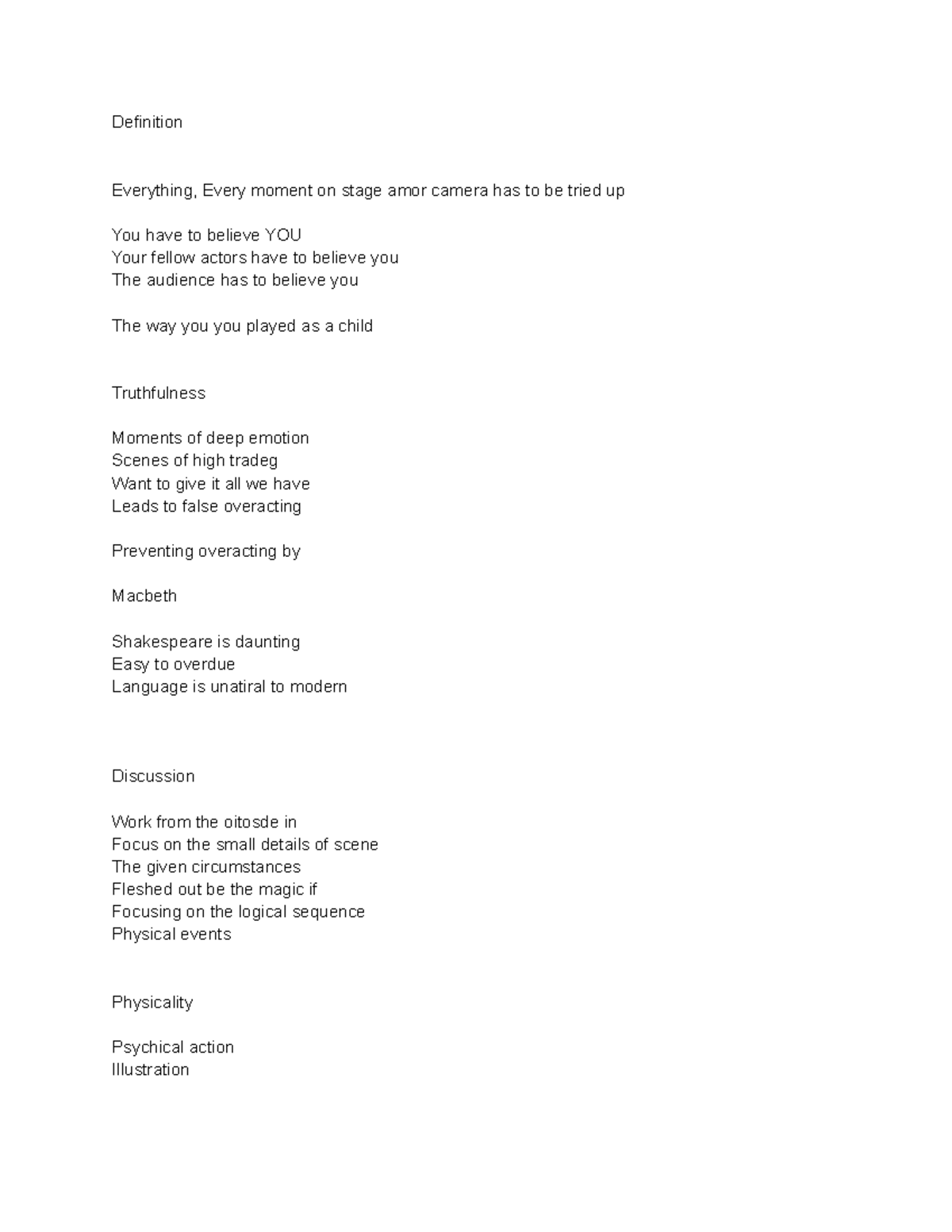 Truth and belief - How to make a performance believable - Definition ...