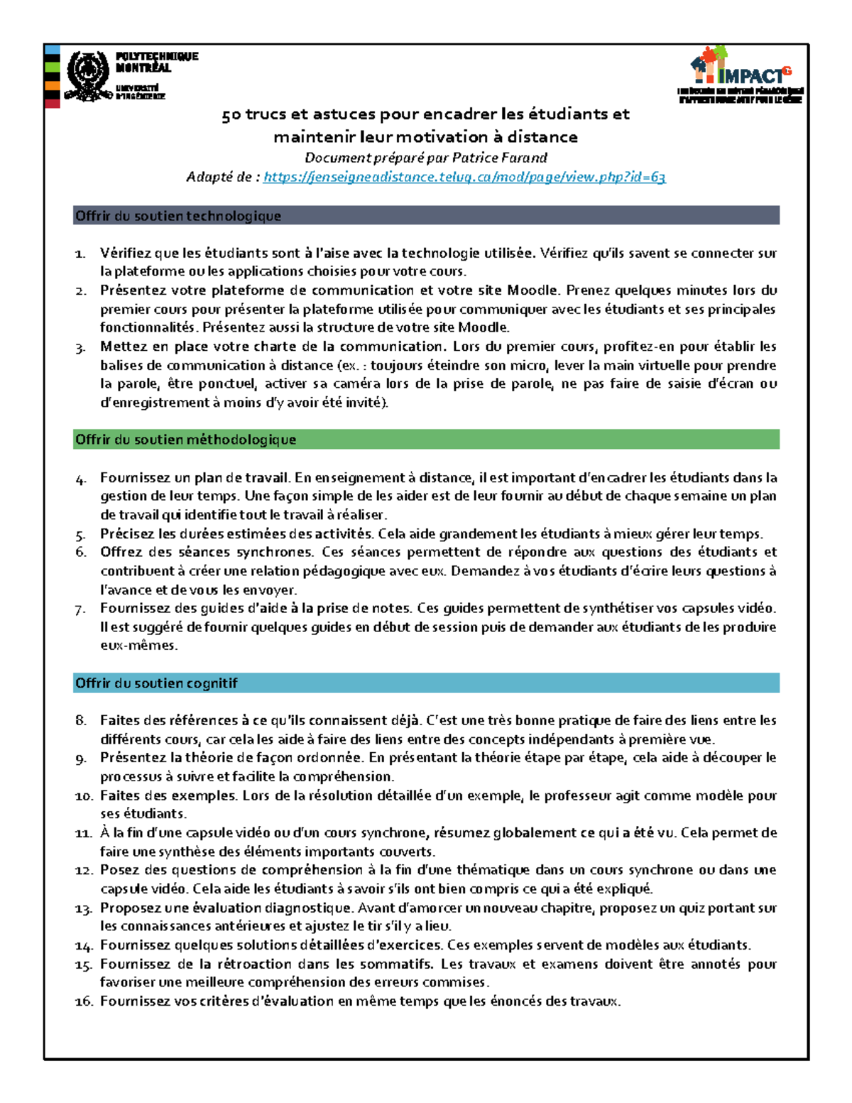 Trucs et astuces pour encadrer les etudiants et maintenir leur ...