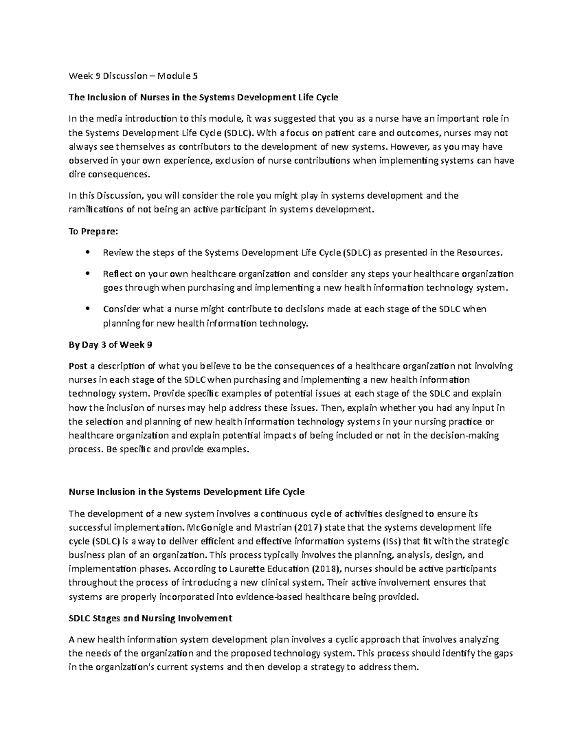 Week 9 Discussion – Module 5 Tech - Week 9 Discussion – Module 5 The ...