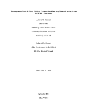 PART1 Camit Titles FOR Approval - CAMIT: Contextualized Activities and ...