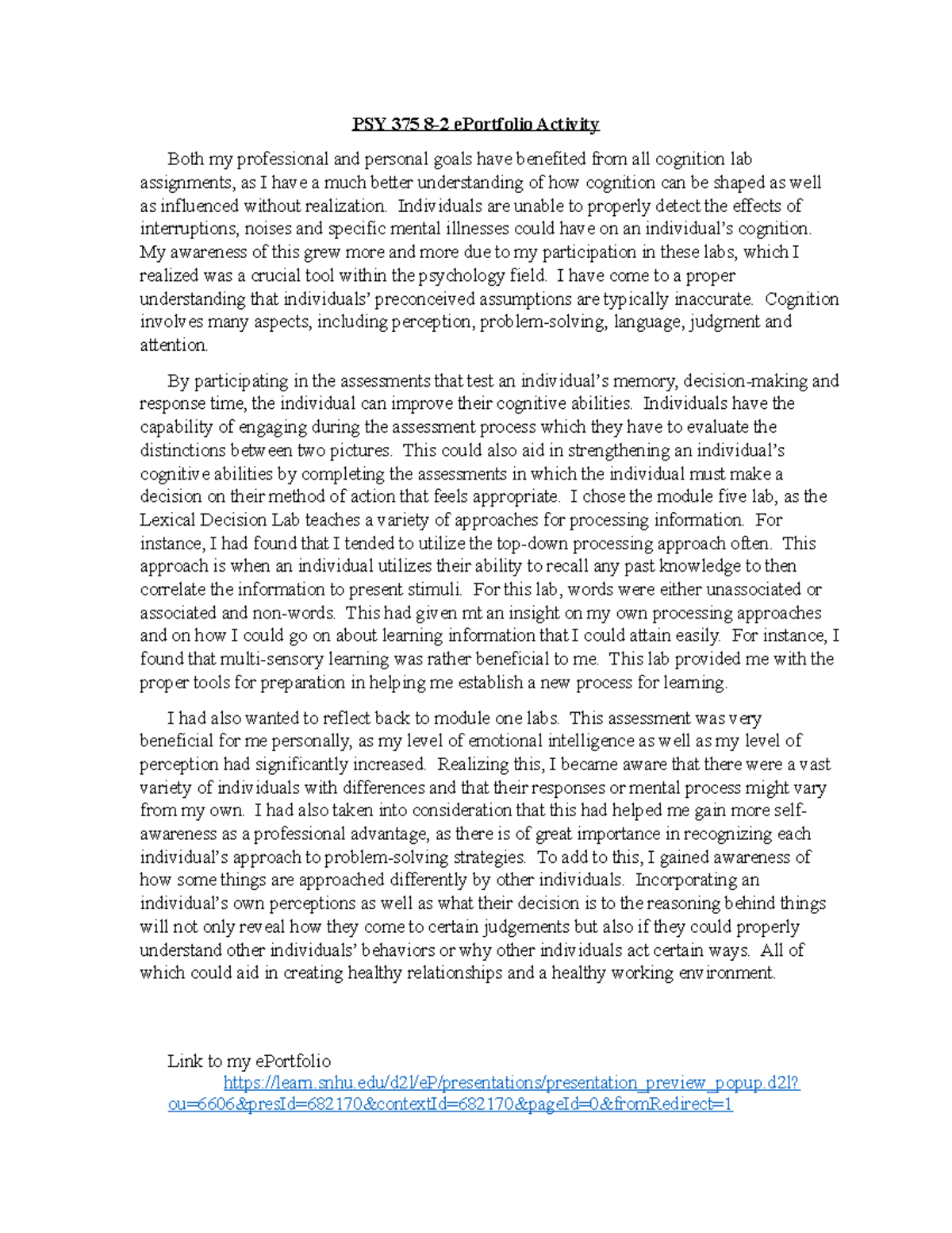 PSY+375+8-2+e Portfolio+Activity - PSY 375 8-2 ePortfolio Activity Both my professional and ...