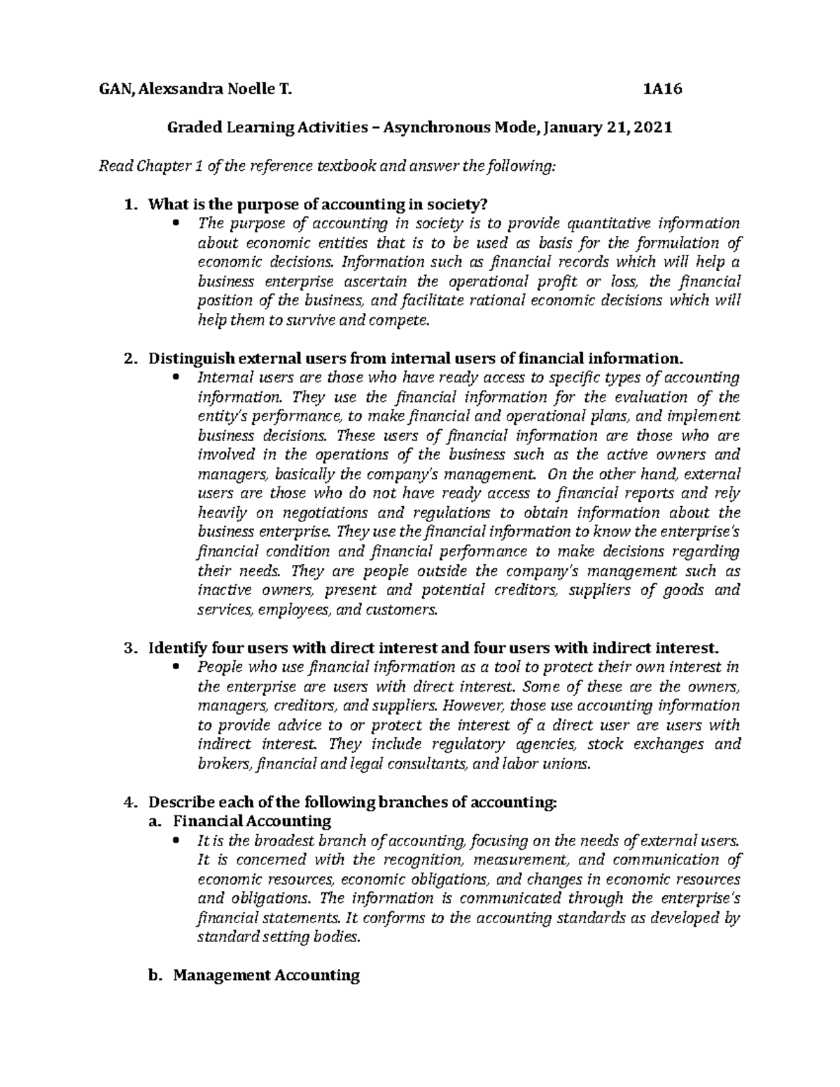 CFAS-1 - UST AMV - GAN, Alexsandra Noelle T. 1A Graded Learning Activities – Asynchronous Mode ...