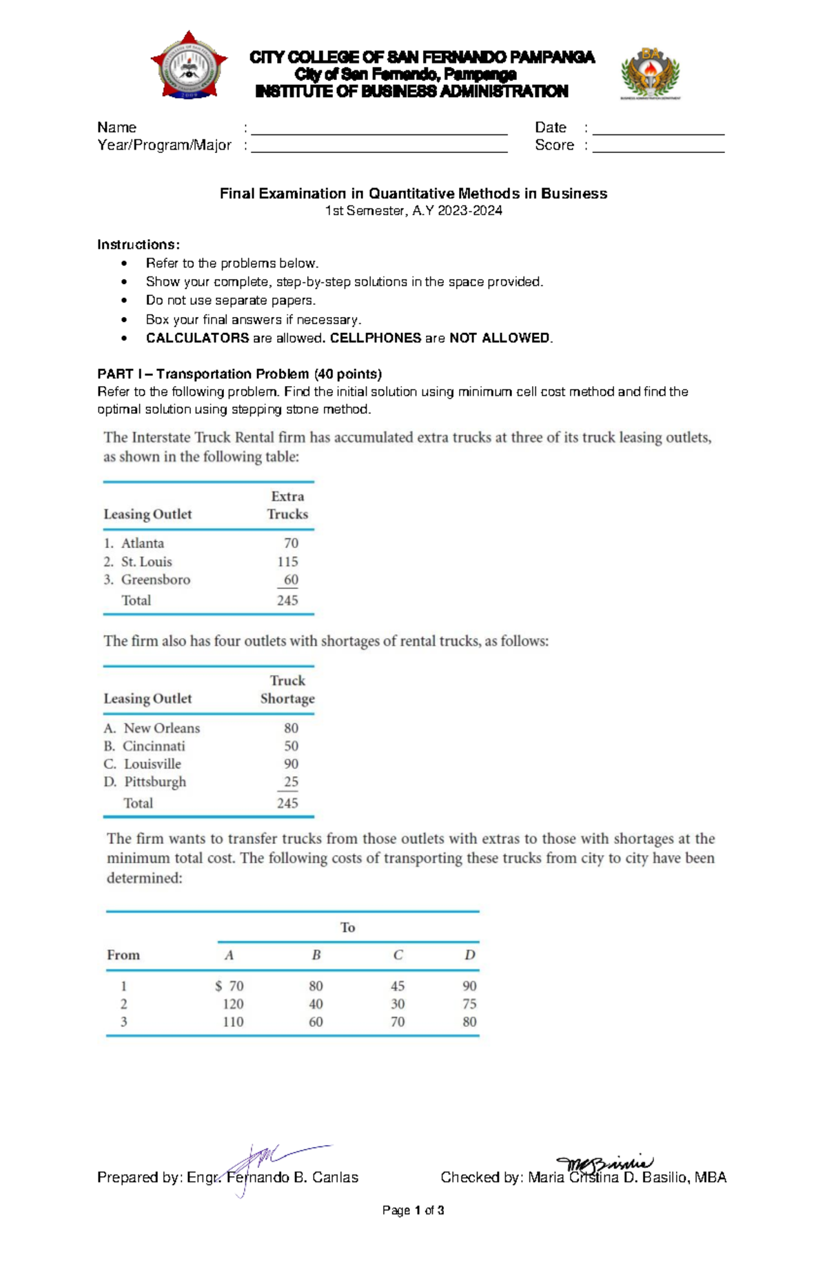 Quanti- Finals-2024 - Assignment Method - Prepared by: Engr. Fernando B ...
