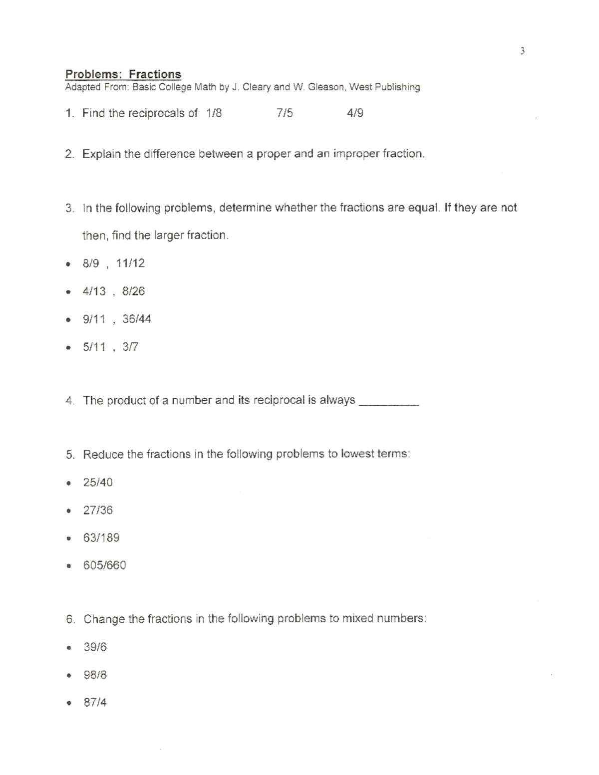 First Class handout workbook page - MTH 110 - Studocu