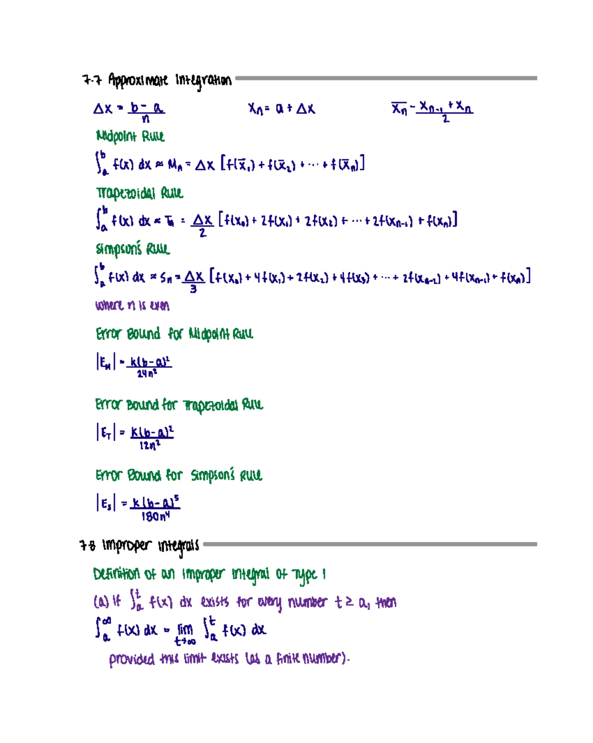 Formulas exam 2 - Calculus II - Studocu