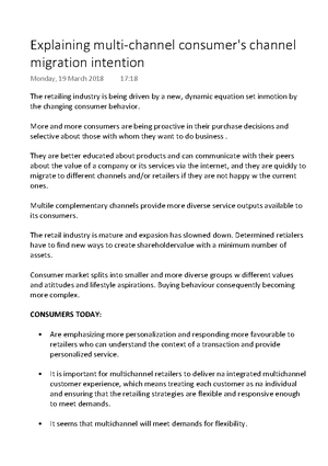 Retail Channel Strategy - Retail Channel Strategy Tuesday, 13 March ...