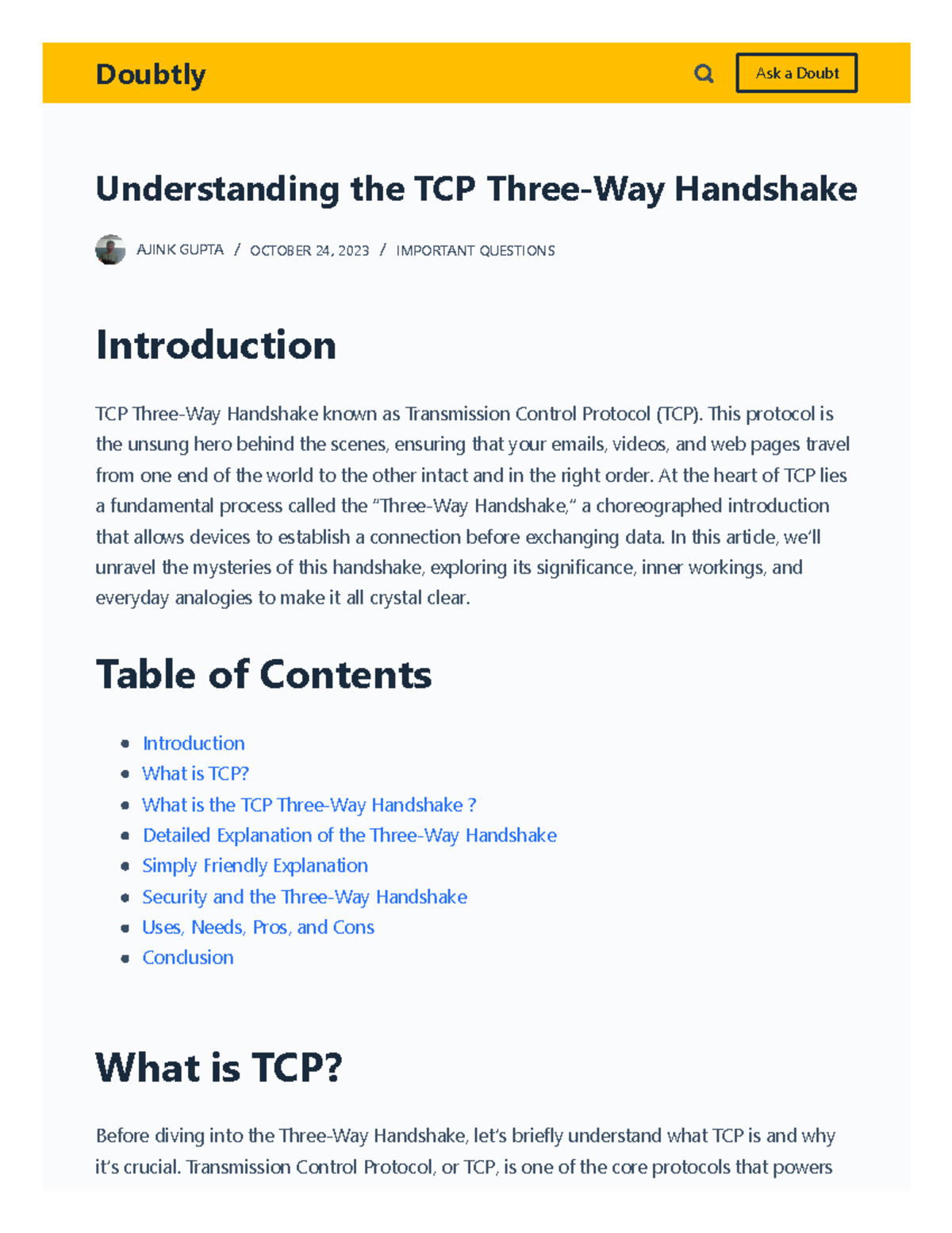 Doubtly In Understanding The Tcp Three Way Handshake Understanding The Tcp Three Way Handshake