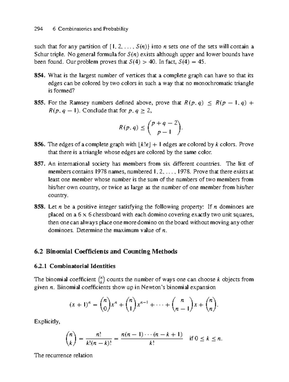 Advanced book on Mathematics Olympiad ( PDFDrive )-35 - 294 6 Combinatorics and Probability such ...